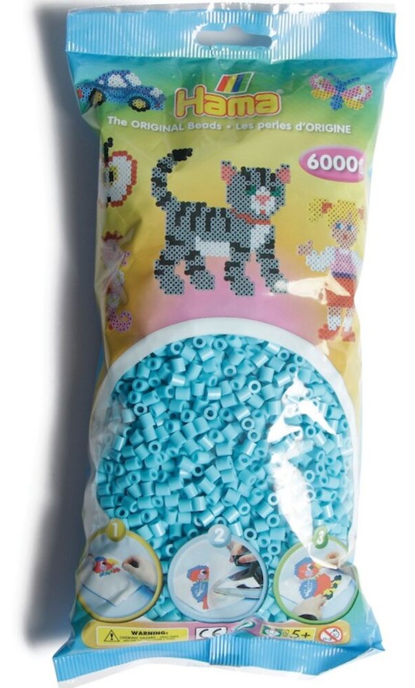 Hama, Perler, midi, azur, 6.000 stk. - Silvan