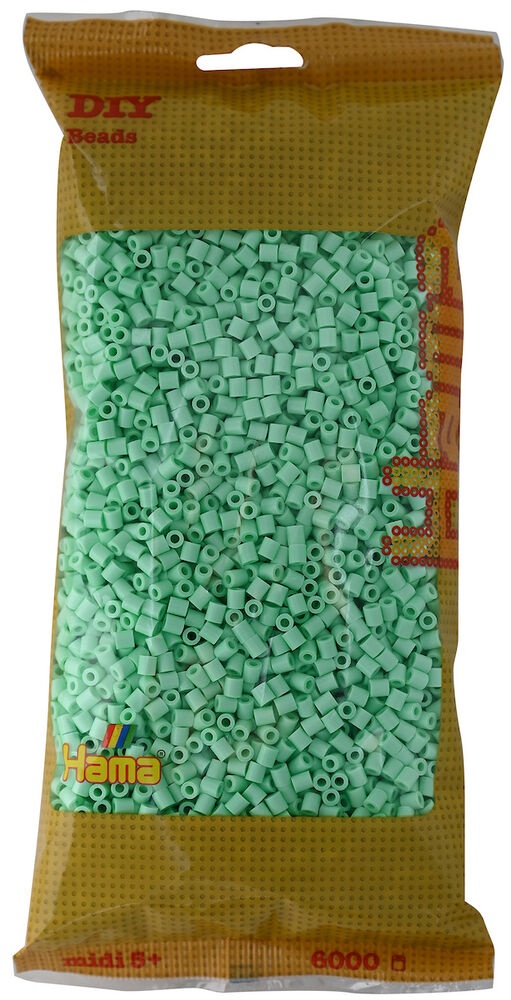 Hama, Perler, midi, pastelmint, 6.000 stk. - Silvan
